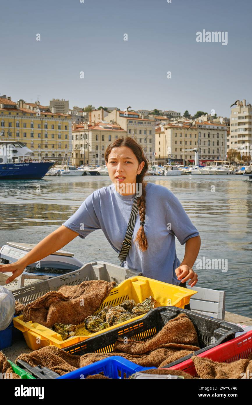 Fish market (Marché aux Poissons) at the Old Port (Vieux Port) in the ...