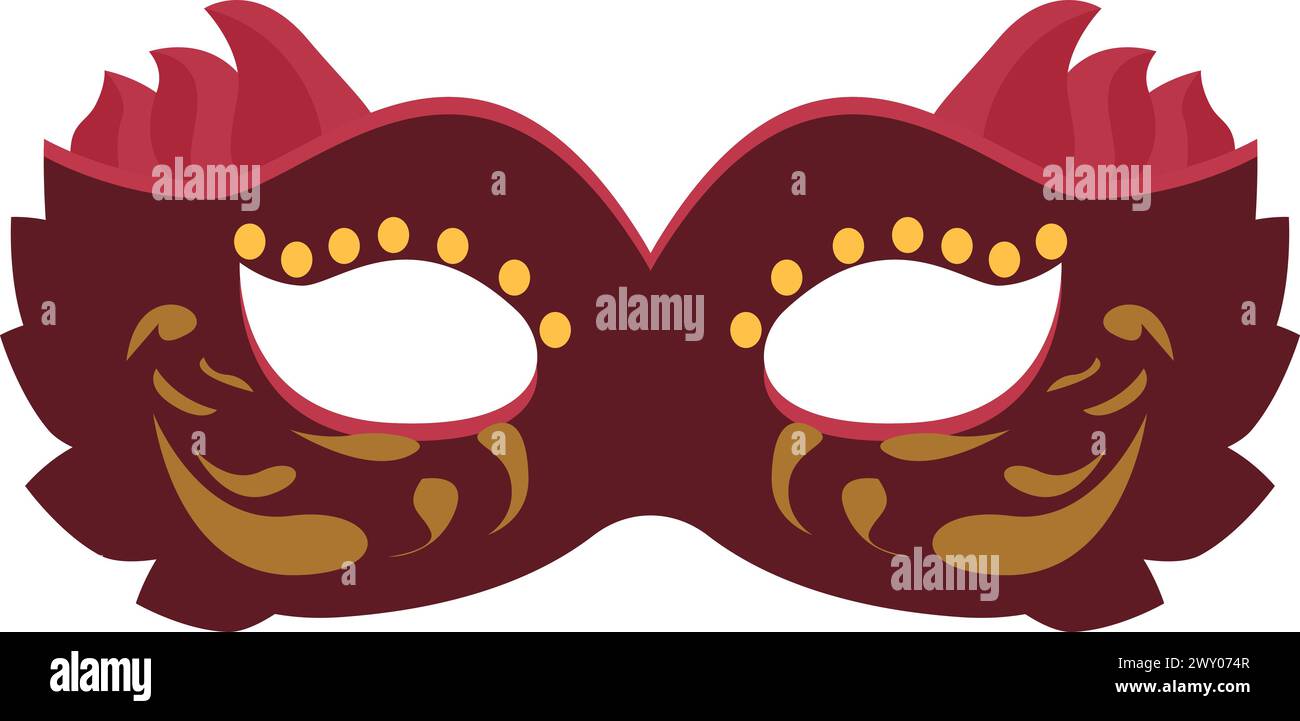 Mystery carnival mask icon cartoon vector. Costume party element. Face ...