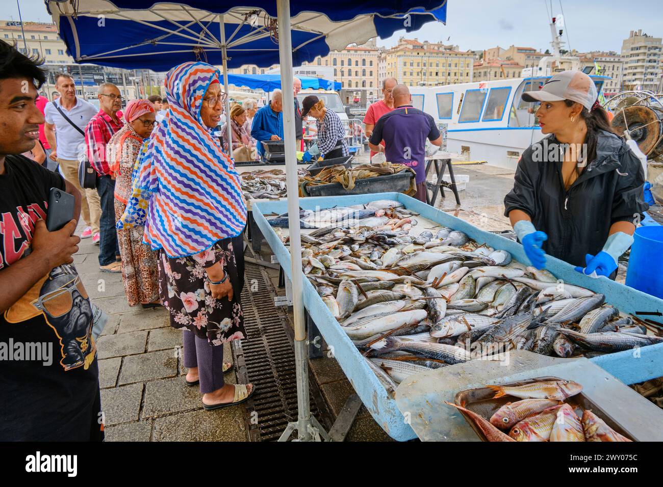 Fish market (Marché aux Poissons) at the Old Port (Vieux Port) in the ...