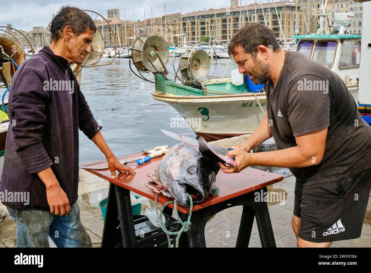 Fish market (Marché aux Poissons) at the Old Port (Vieux Port) in the ...
