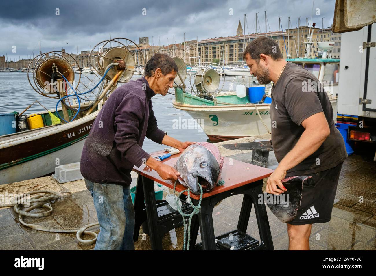 Fish market (Marché aux Poissons) at the Old Port (Vieux Port) in the ...
