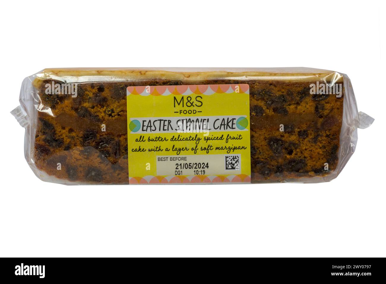 Easter Simnel Cake from M&S isolated on white background - all butter ...