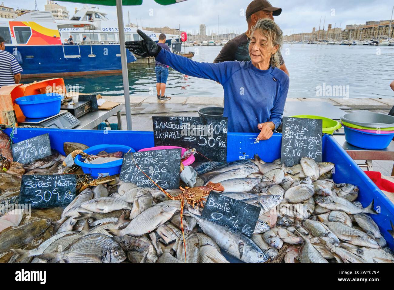Fish market (Marché aux Poissons) at the Old Port (Vieux Port) in the ...