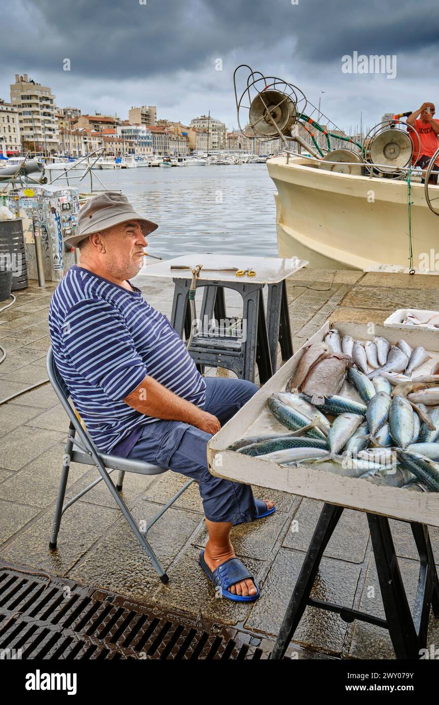 Fish market (Marché aux Poissons) at the Old Port (Vieux Port) in the ...
