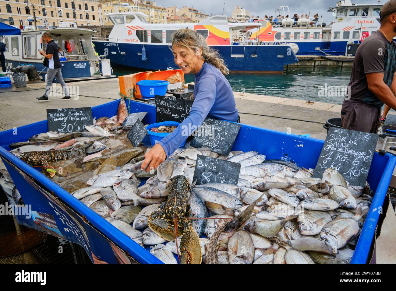 Fish market (Marché aux Poissons) at the Old Port (Vieux Port) in the ...