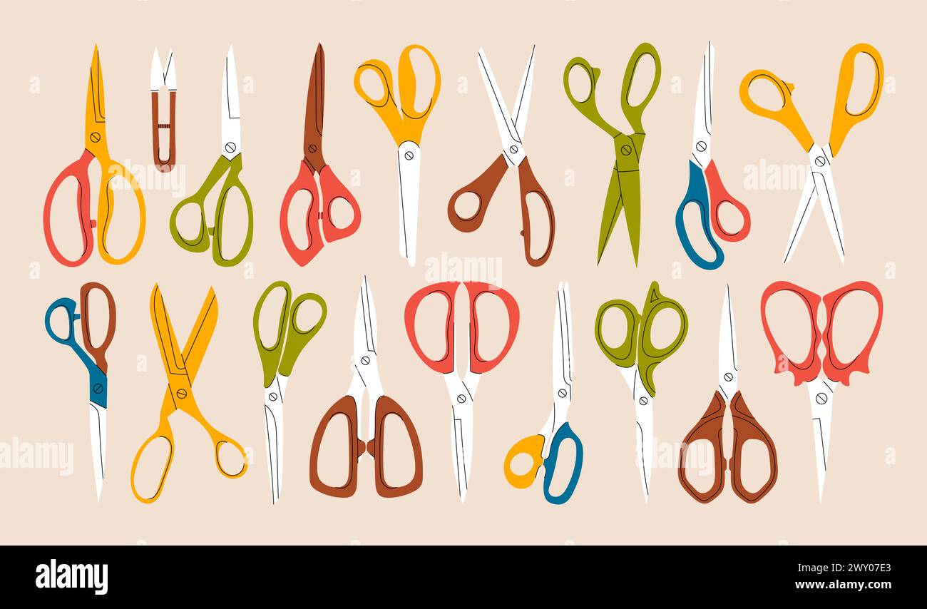 Set of open and closed scissors Stock Vector Image & Art - Alamy