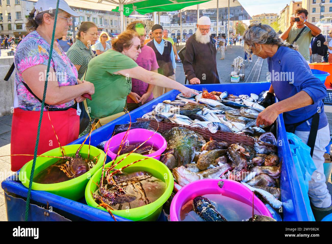 Fish market (Marché aux Poissons) at the Old Port (Vieux Port) in the ...
