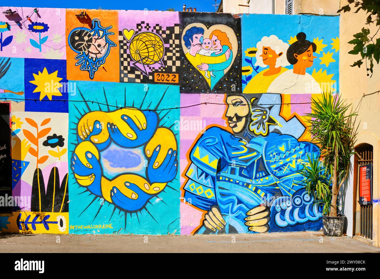 Street art in the old town of Le Panier, Marseille. France Stock Photo ...