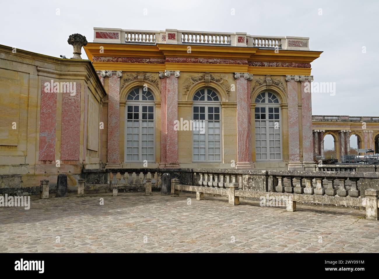 VERSAILLES, FRANCE - March 8, 2024. Exterior of Grand Trianon of the ...