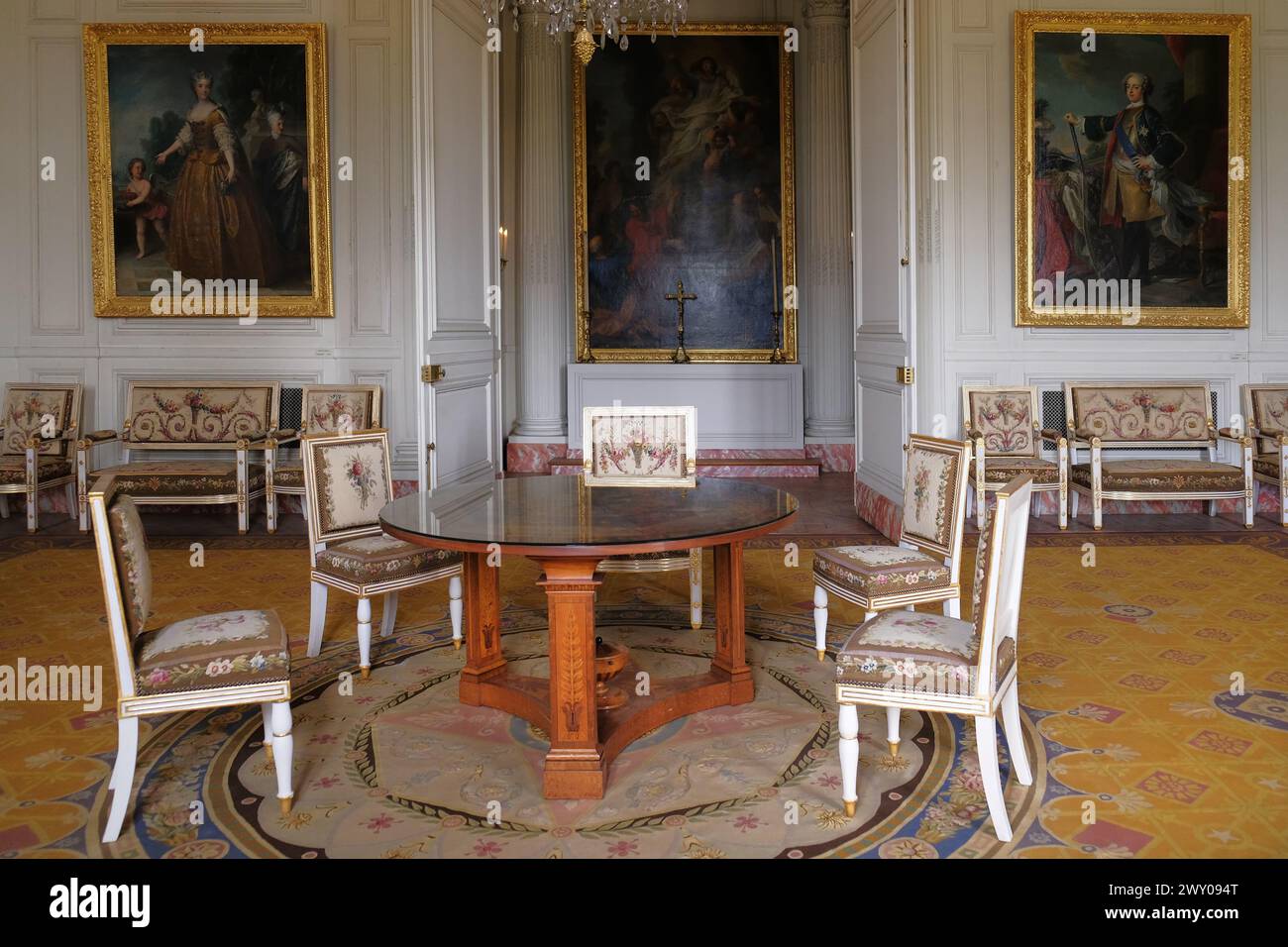 VERSAILLES, FRANCE - March 8, 2024. Interior of Grand Trianon of the ...