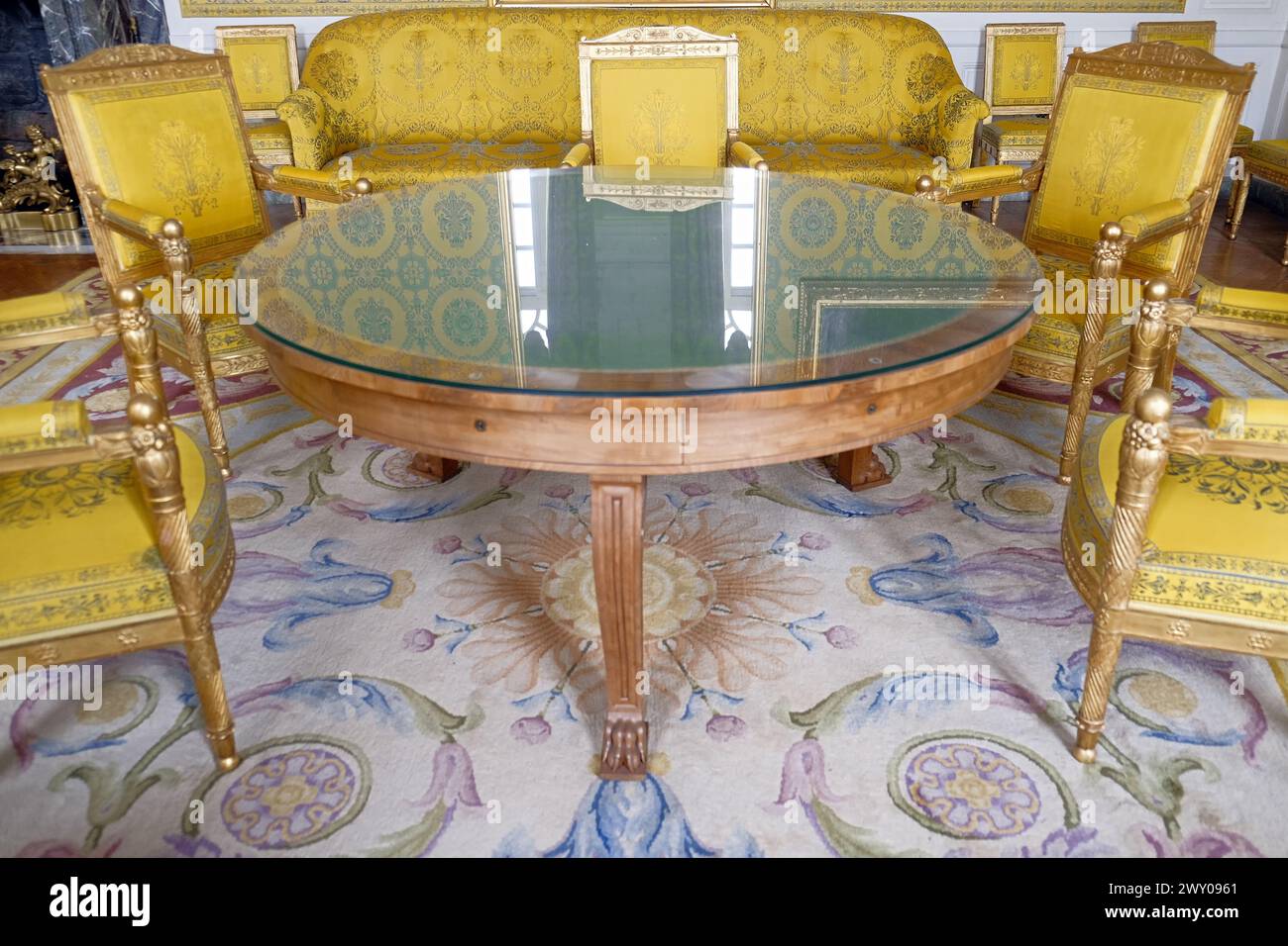 VERSAILLES, FRANCE - March 8, 2024. Interior of Grand Trianon of the ...