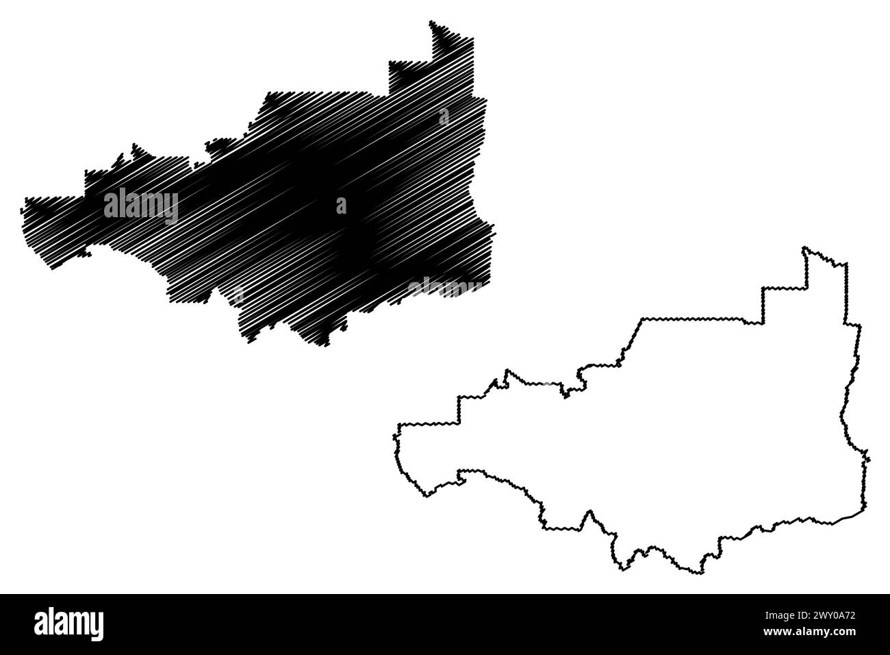 Strathbogie outline map Black and White Stock Photos & Images - Alamy