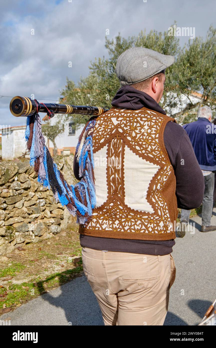 A musician with bagpipes, play during the Winter Solstice Festivities ...