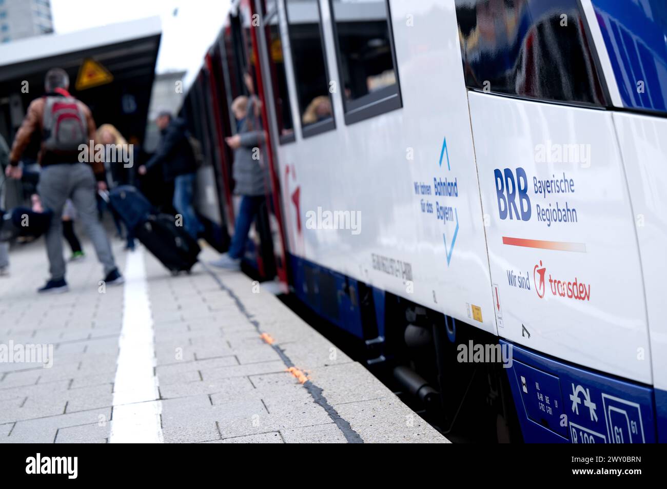 Munich, Germany. 03rd Apr, 2024. A Bavarian Regiobahn (BRB) train ...