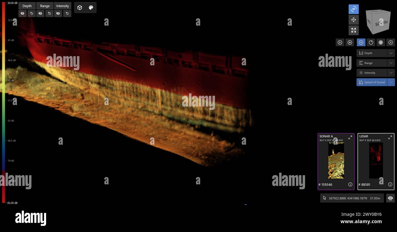 This imagery, supplied by the U.S. Navy's Naval Sea System Command ...