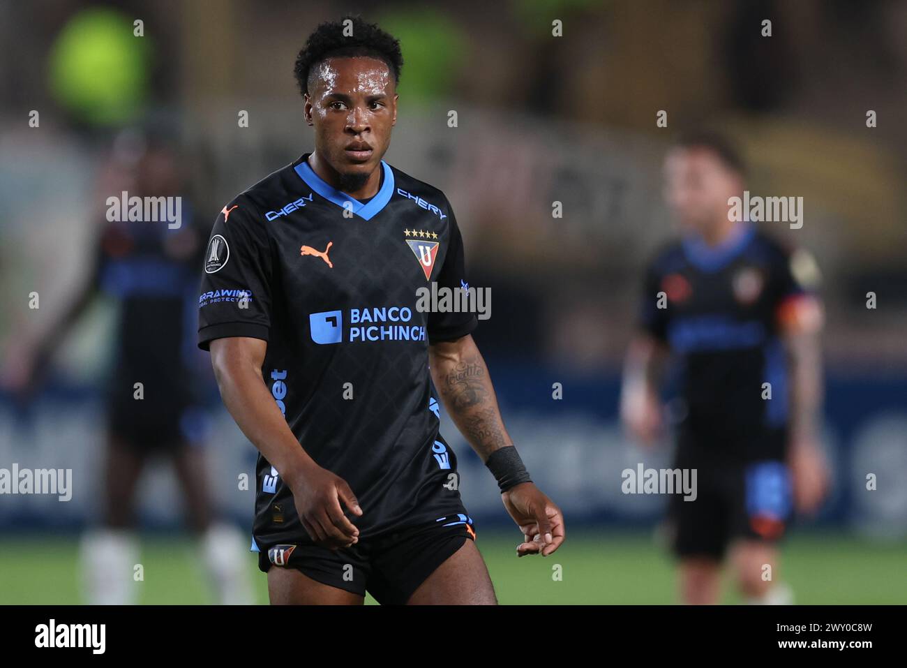Lima, Peru. 03rd Apr, 2024. Jhojan Julio of LDU de Quito during the ...