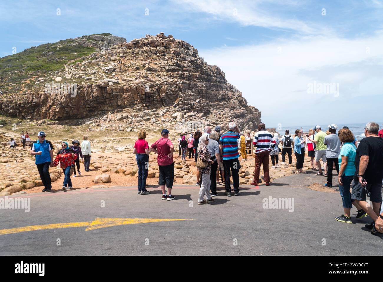 tourists or people at Cape Point or Cape of Good Hope nature reserve ...