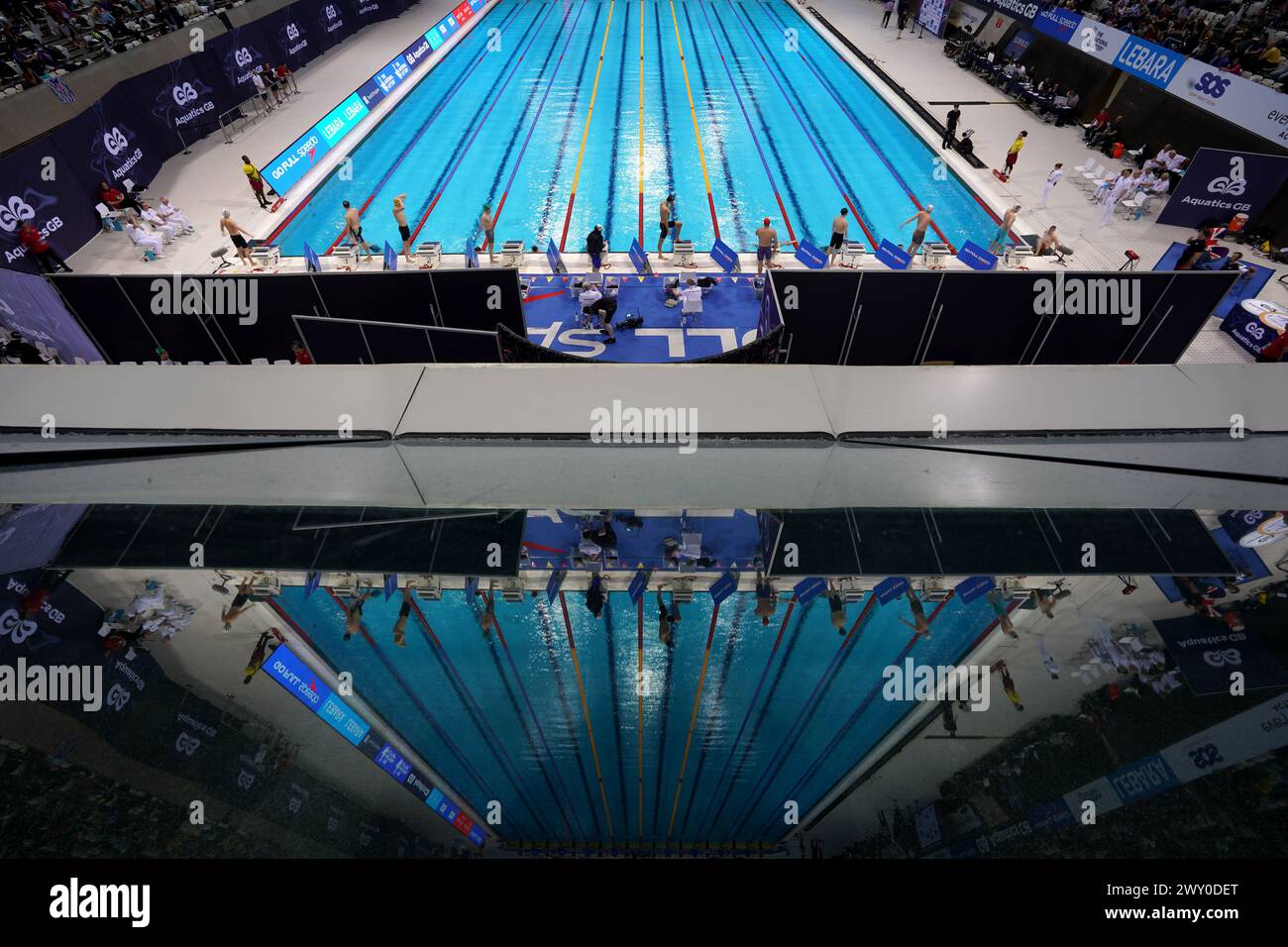 A general view of the Women's 200m Breaststroke Heats during day two of ...