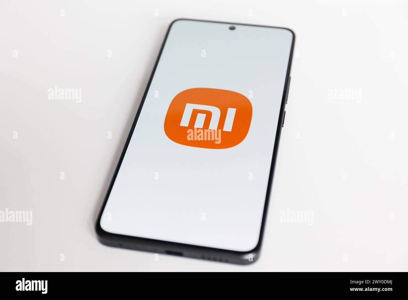 Xiaomi corporation logo on mi Chinese smartphone. High quality photo ...
