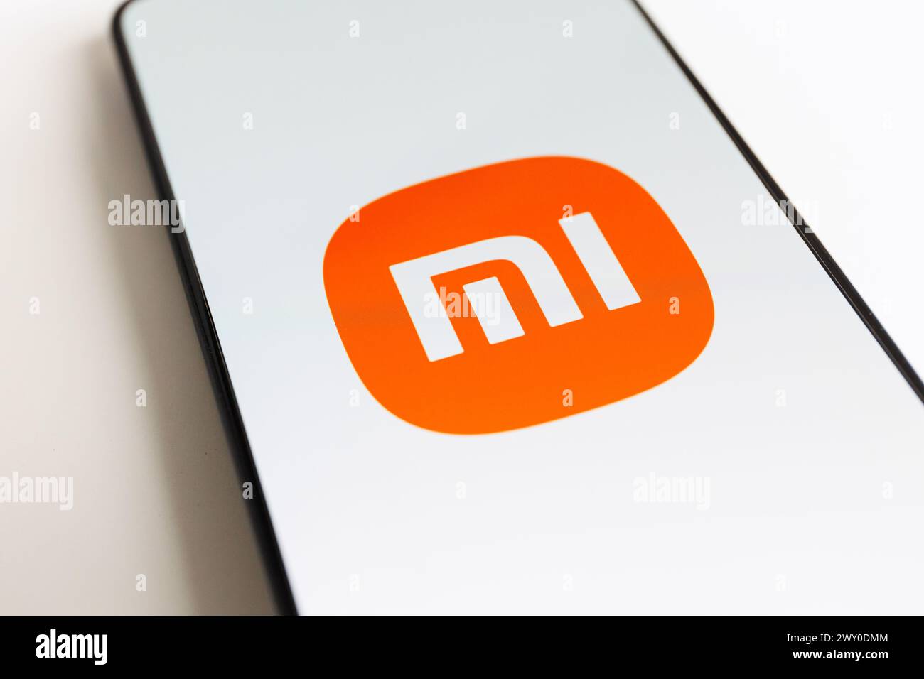 Xiaomi corporation logo on mi Chinese smartphone. High quality photo ...