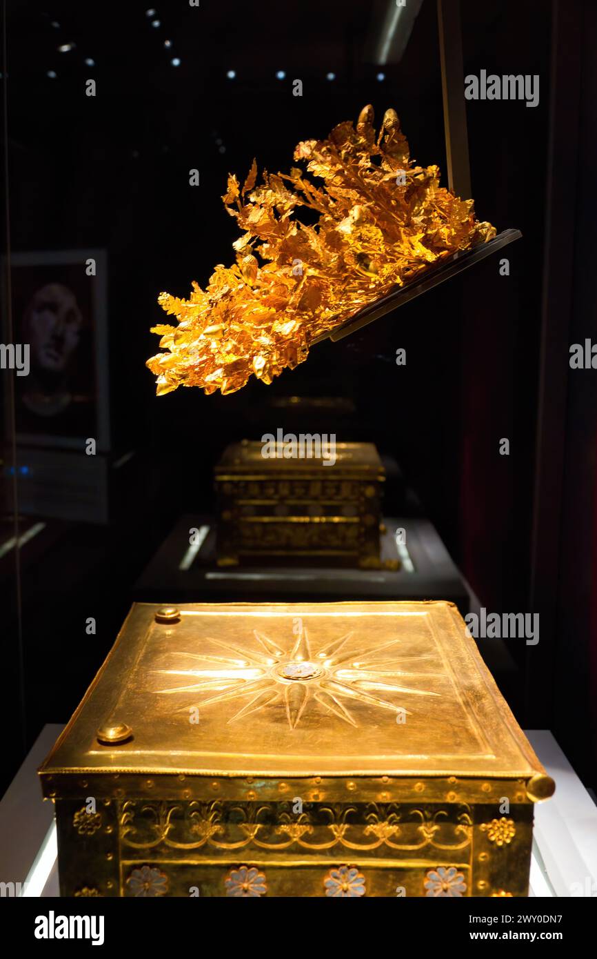 Museum of the Royal Tombs of Aigai (Vergina), Greece, centered around ...