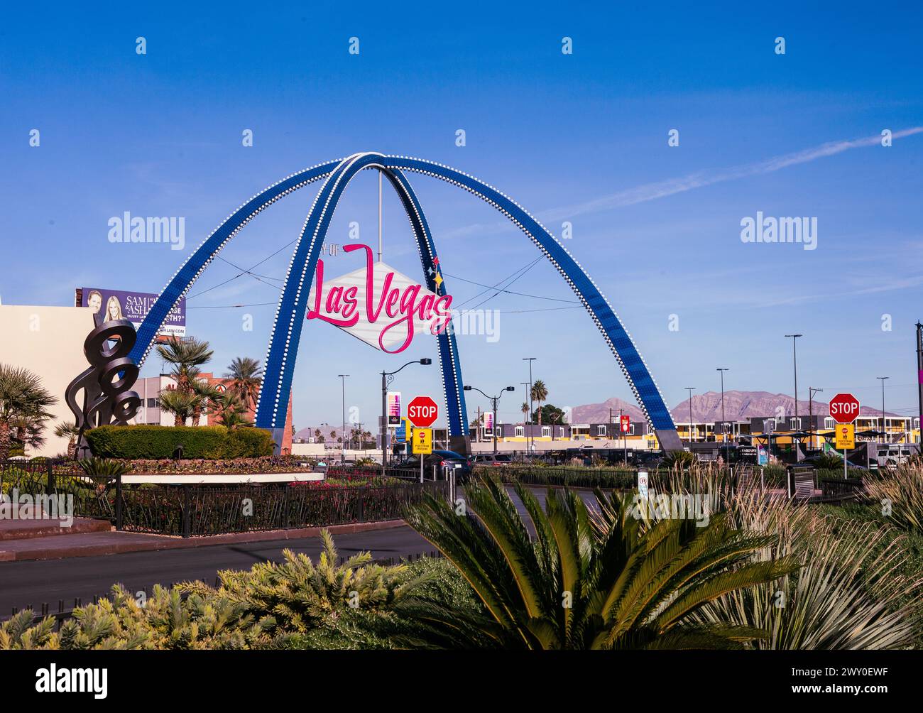Las Vegas Gateway Arches sign Stock Photo - Alamy