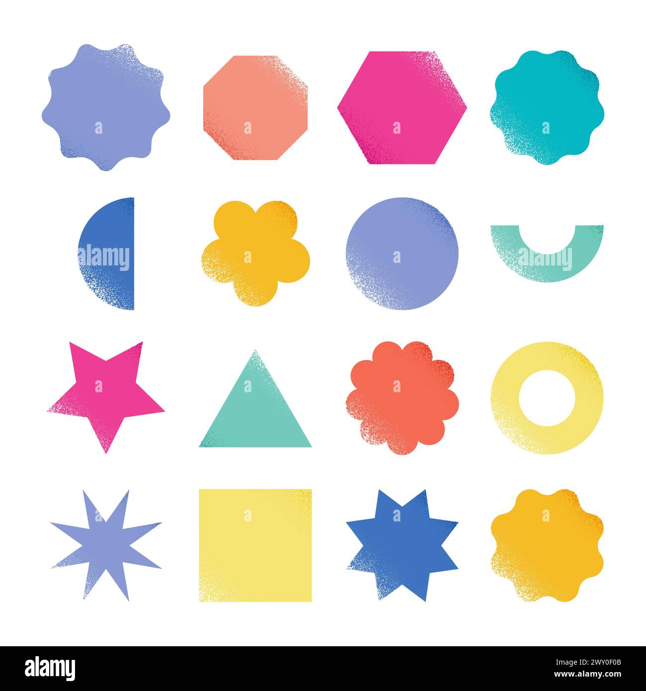 Geometric shapes with texture. Simple vector illustration Stock Vector ...