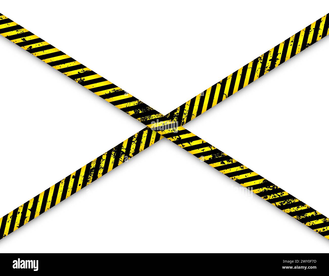 Old grunge barricade construction tape. Yellow police warning line ...