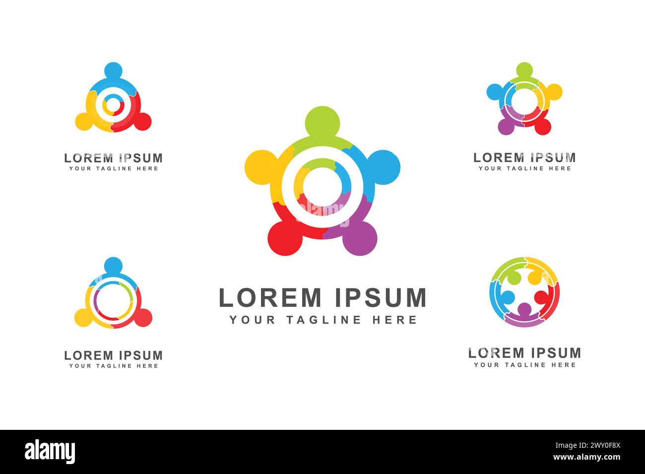 Diversity concept community creative logo collection Stock Vector Image ...