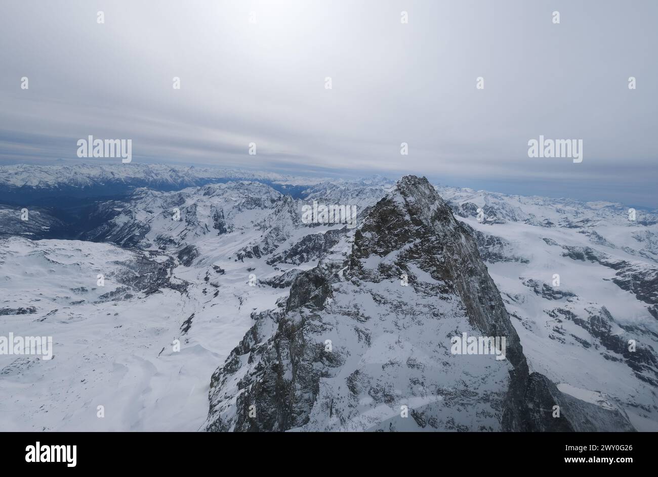 25 March 2024, Switzerland, Zermatt: The Matterhorn. At 4478 meters ...