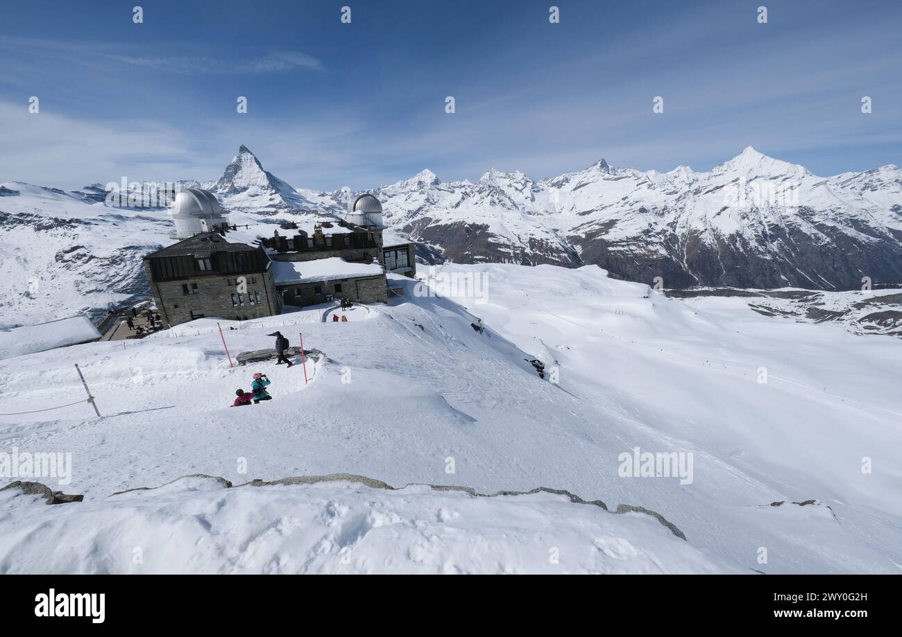 25 March 2024, Switzerland, Zermatt: The Matterhorn, photographed from ...