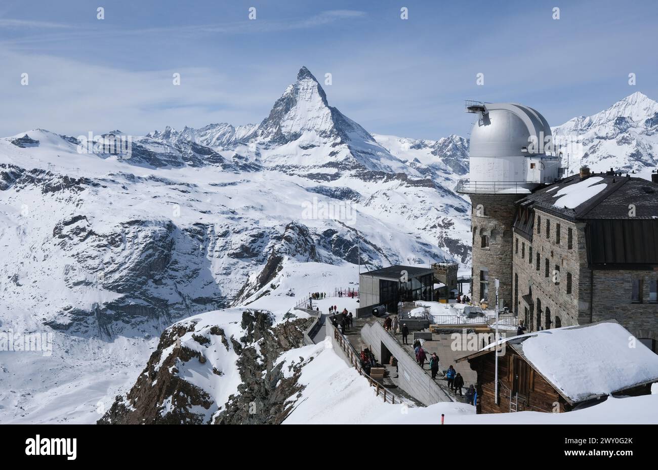 25 March 2024, Switzerland, Zermatt: The Matterhorn, photographed from ...