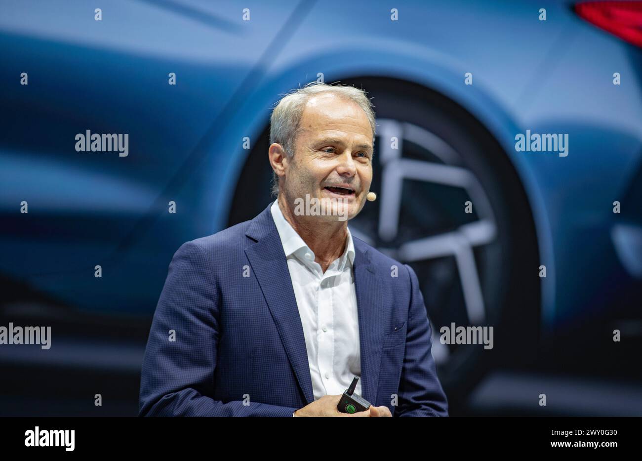 Wolfgang Josef Egger, head of design at BYD, at the press conference of ...
