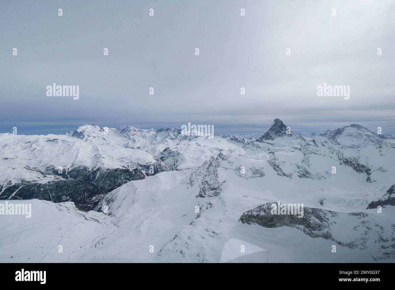 25 March 2024, Switzerland, Zermatt: The Matterhorn. At 4478 meters ...