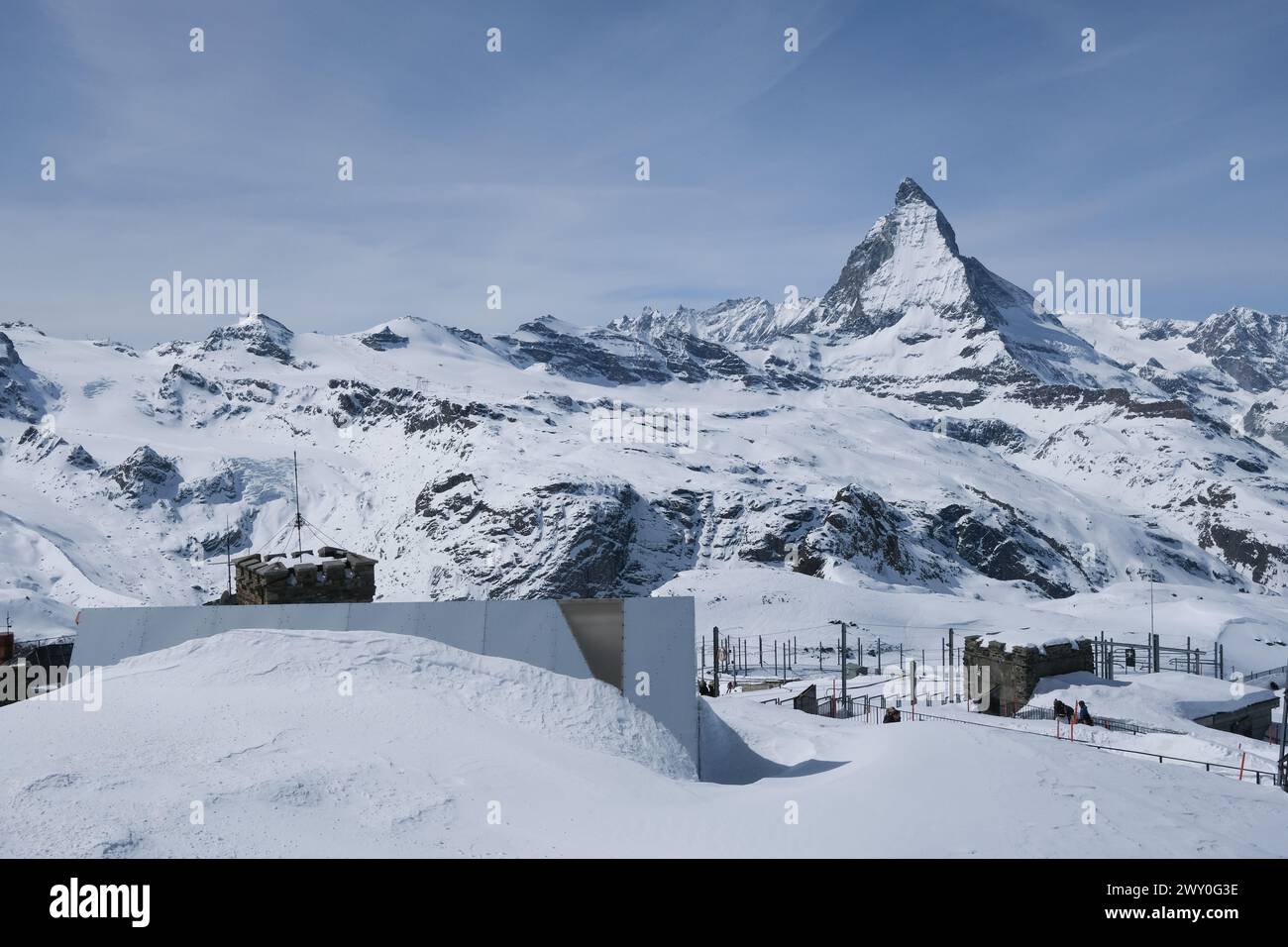 25 March 2024, Switzerland, Zermatt: The Matterhorn, photographed from ...