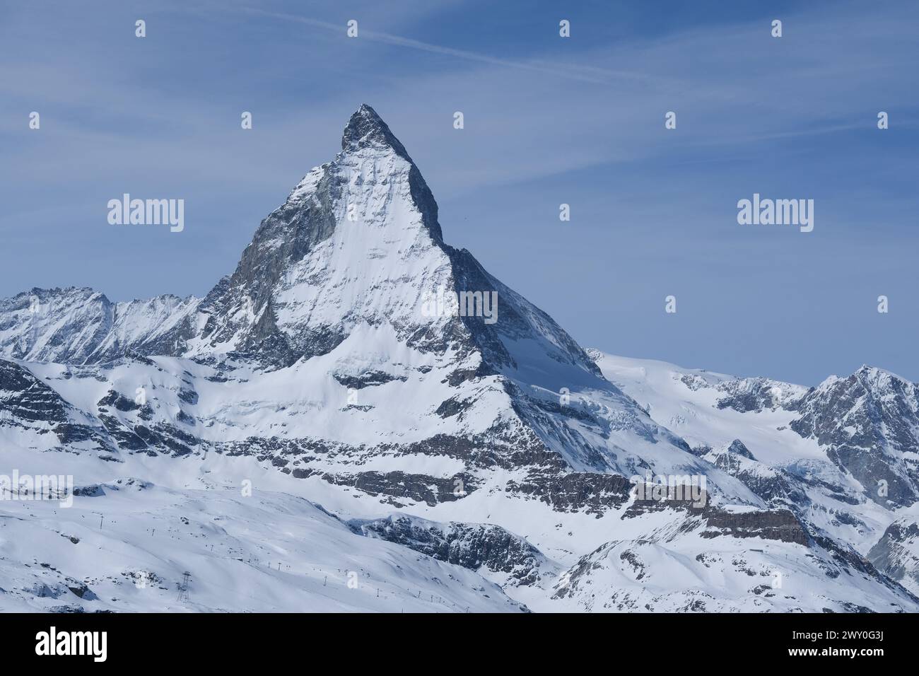25 March 2024, Switzerland, Zermatt: The Matterhorn, photographed from ...