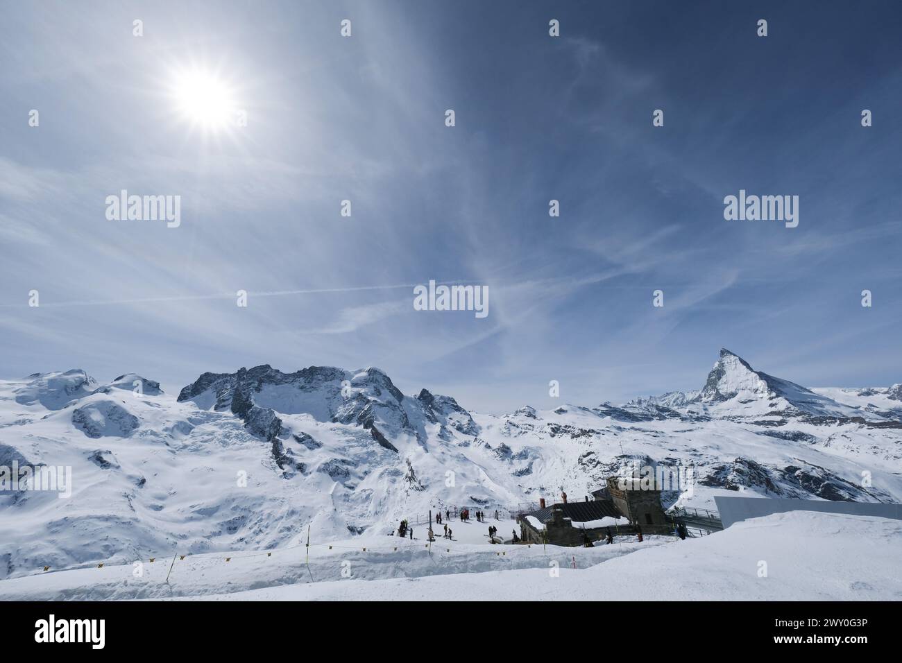 25 March 2024, Switzerland, Zermatt: The Matterhorn, photographed from ...