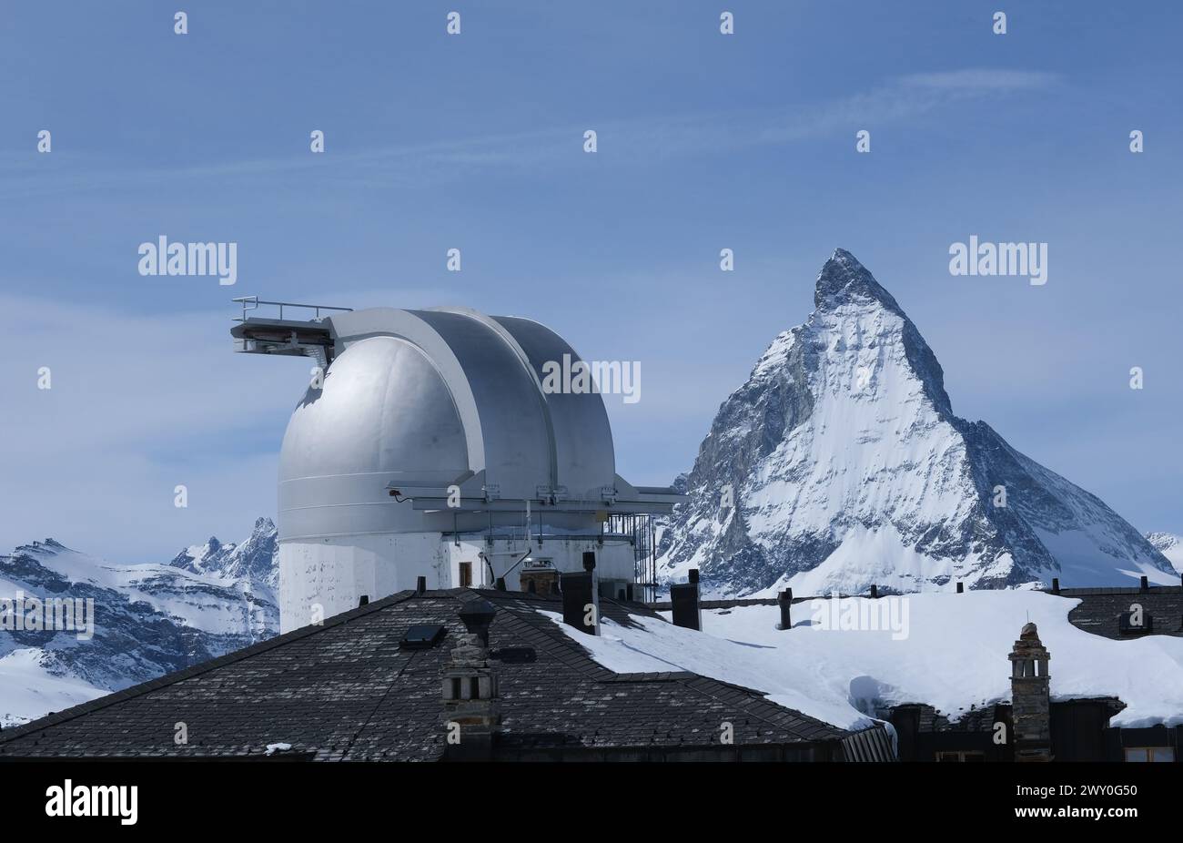 25 March 2024, Switzerland, Zermatt: The Matterhorn, photographed from ...
