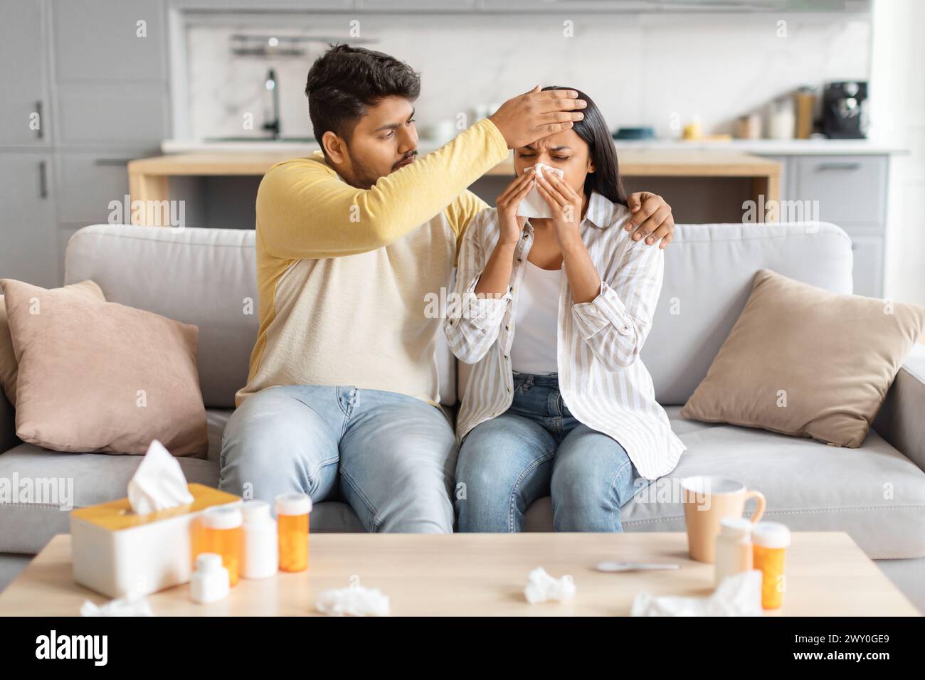 Indian family support comfort hi-res stock photography and images - Alamy