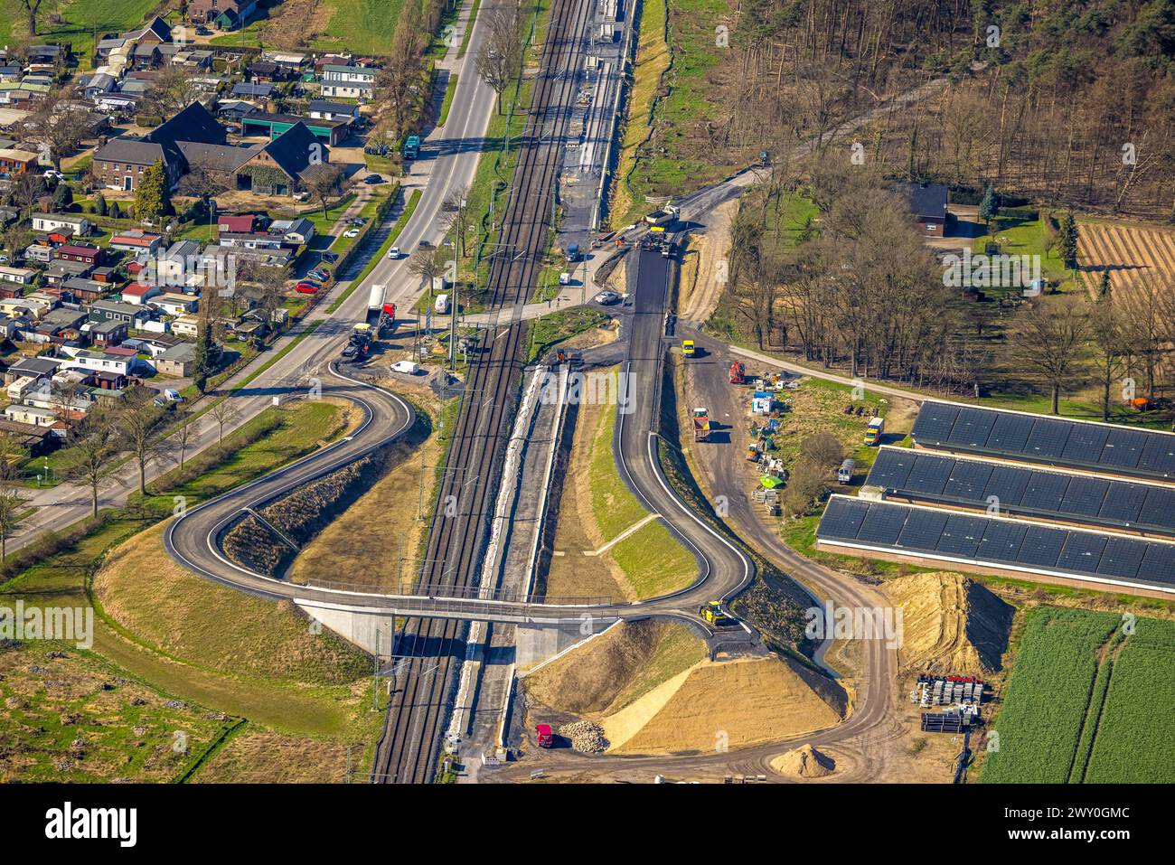 Luftbild, Ausbau der Betuweroute und Betuwe-Linie Eisenbahnstrecke ...