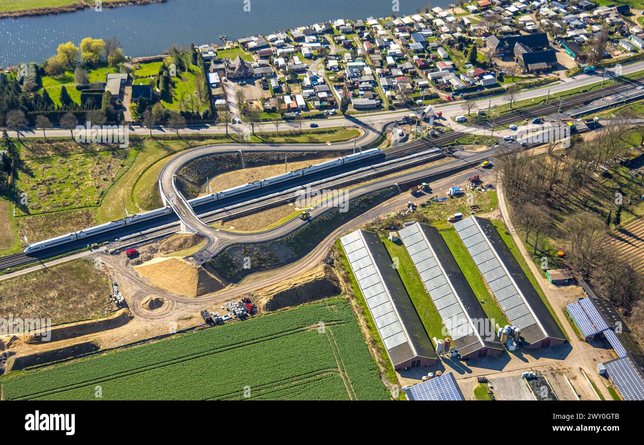 Luftbild, Ausbau der Betuweroute und Betuwe-Linie Eisenbahnstrecke ...