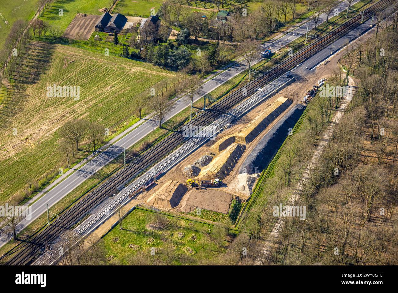 Luftbild, Ausbau der Betuweroute und Betuwe-Linie Eisenbahnstrecke ...