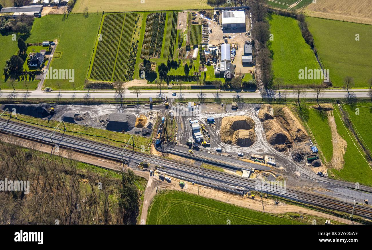 Luftbild, Ausbau der Betuweroute und Betuwe-Linie Eisenbahnstrecke ...