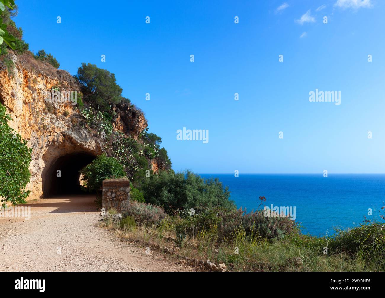 The Southern entrance to the Zingaro Nature Reserve in Italian called ...
