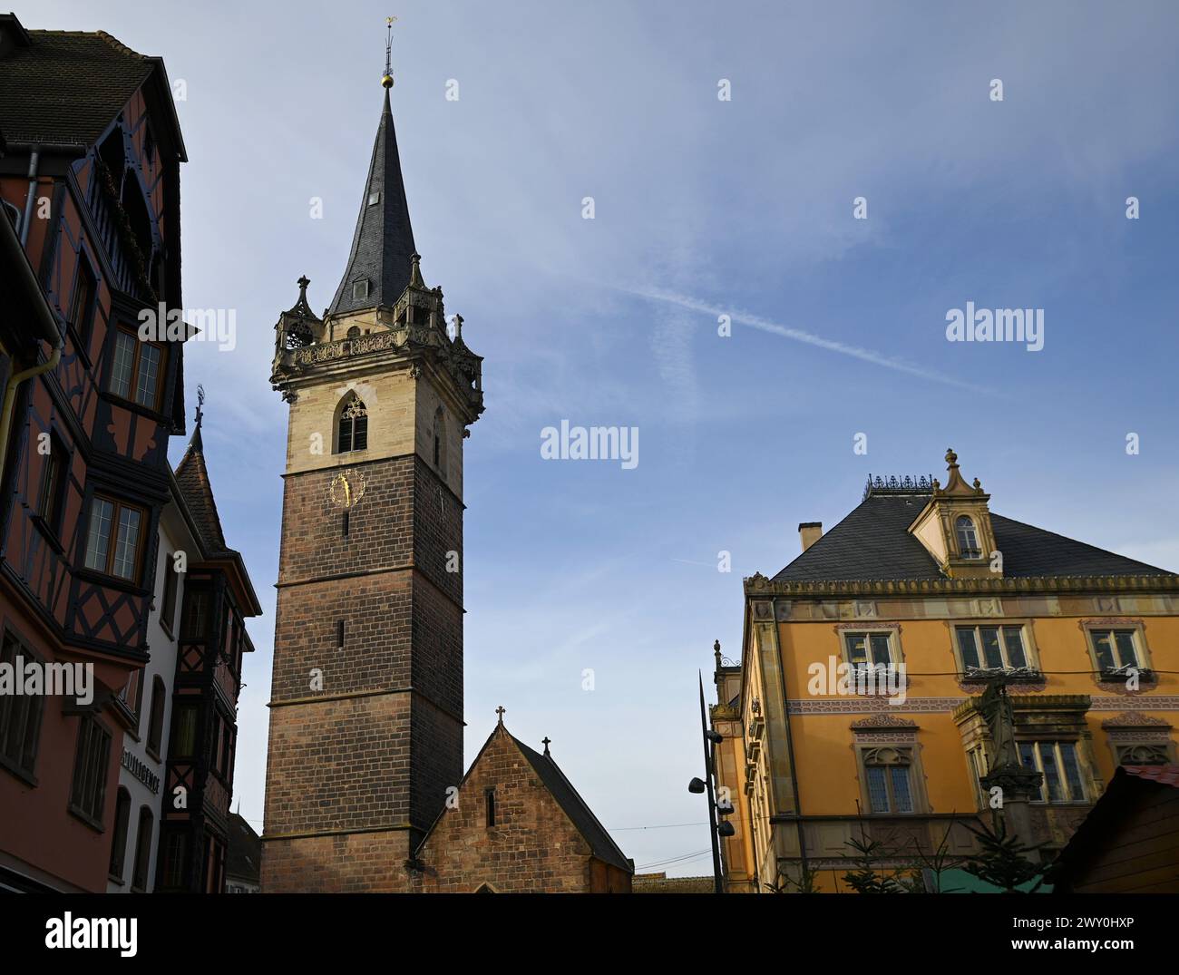 Landscape with scenic exterior view of the neo-Renaissance style Town ...