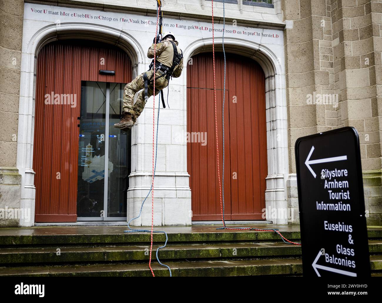 ARNHEM - 03/04/2024, Soldiers from the airmobile brigade of the Royal ...
