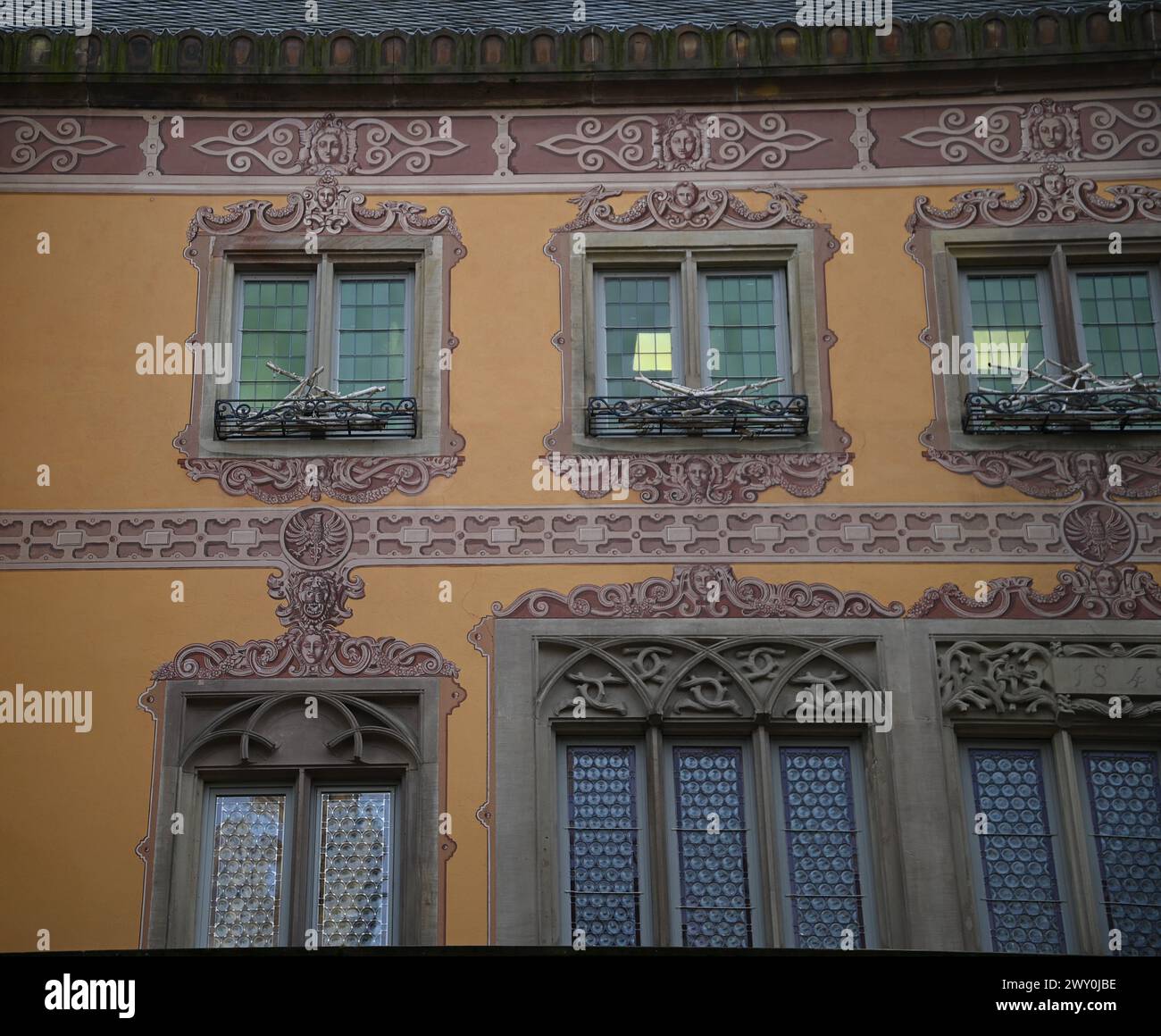 Scenic facade view of the neo-Renaissance style Town Hall a historic ...