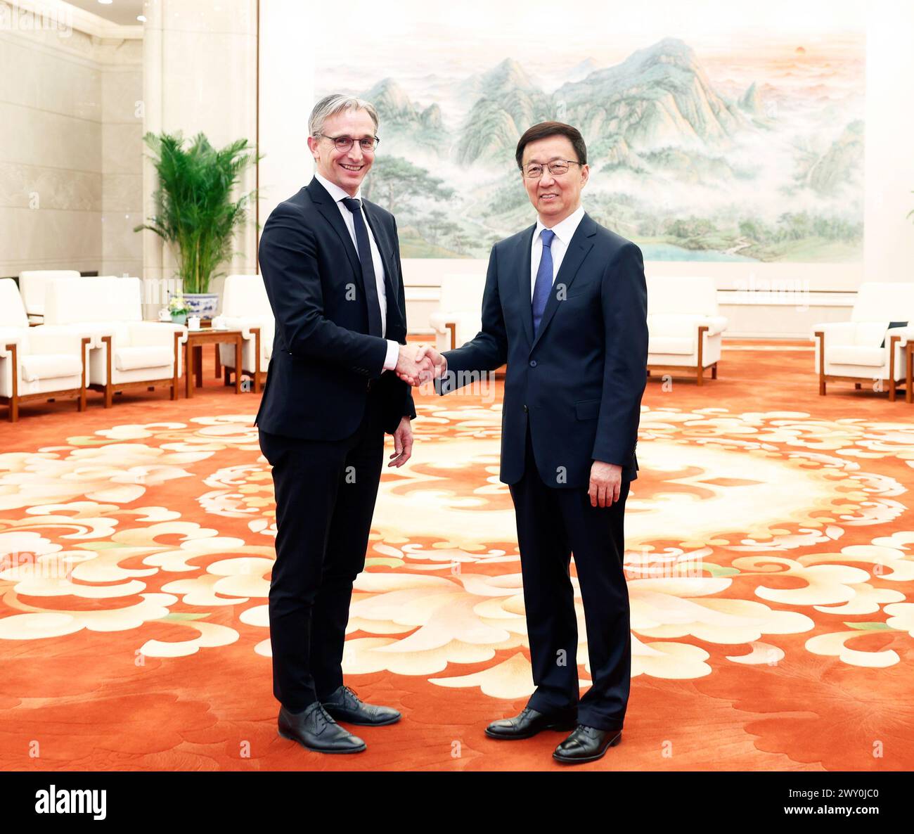 Beijing, China. 3rd Apr, 2024. Chinese Vice President Han Zheng meets ...