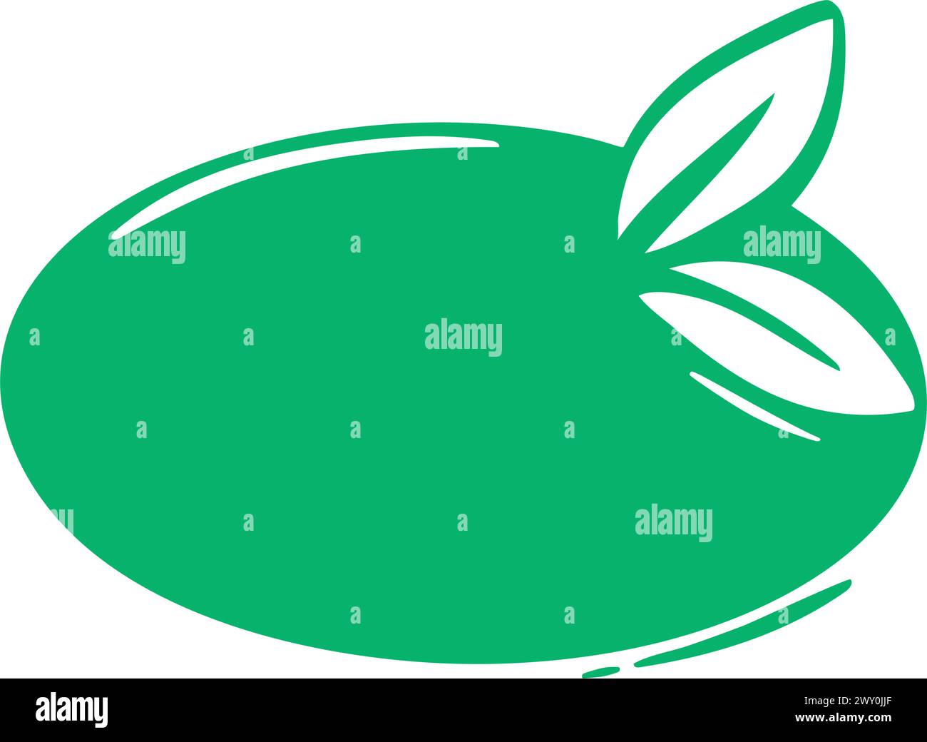 Oval green sticker with leaf Stock Vector Image & Art - Alamy