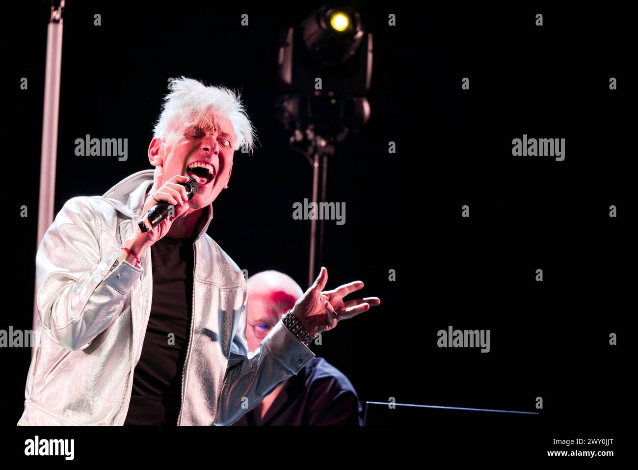 Paris, France. 2nd Apr, 2024. Plastic Bertrand performs on the Bobino ...